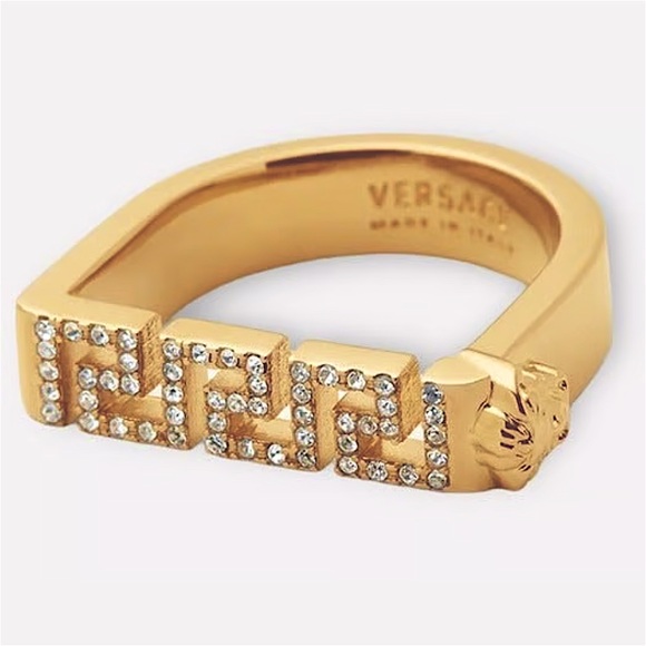 Versace | Jewelry | Versace Ring Greca Ring Bar Ring Medusa Head Ring ...